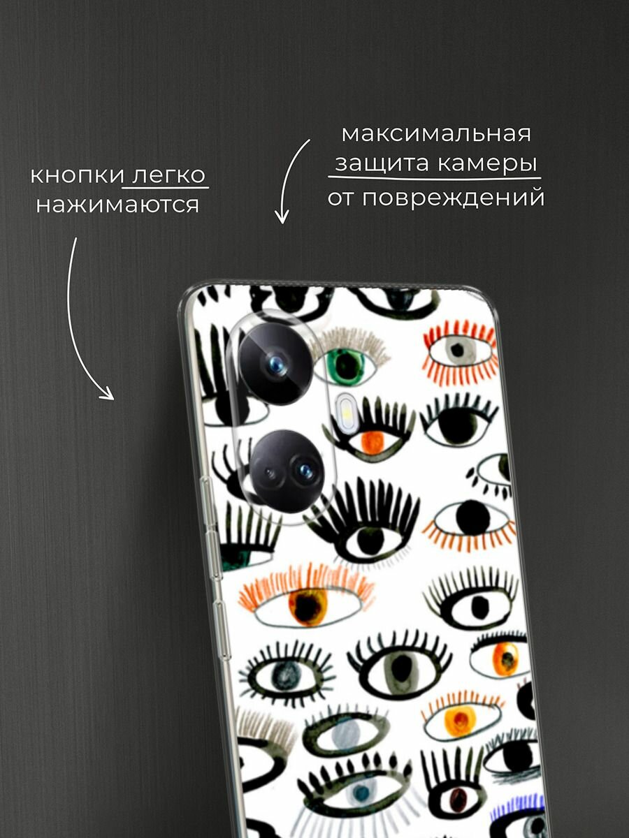 Чехол на Realme 10 Pro+ / Реалми 10 Про+ с принтом "Глаза акварель" — фото 1