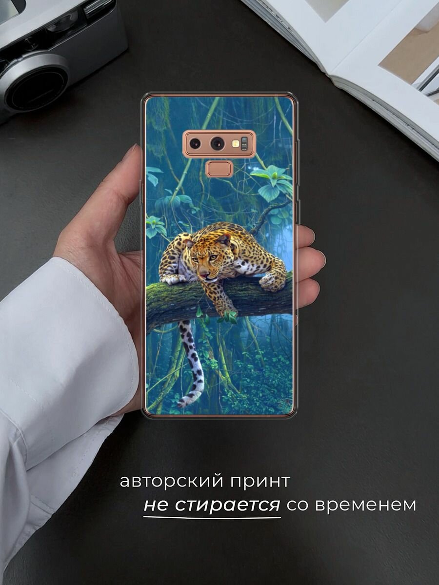 Чехол на Samsung Galaxy Note 9 / Самсунг Галакси Нот 9 с принтом "Леопард охотник" — фото 1