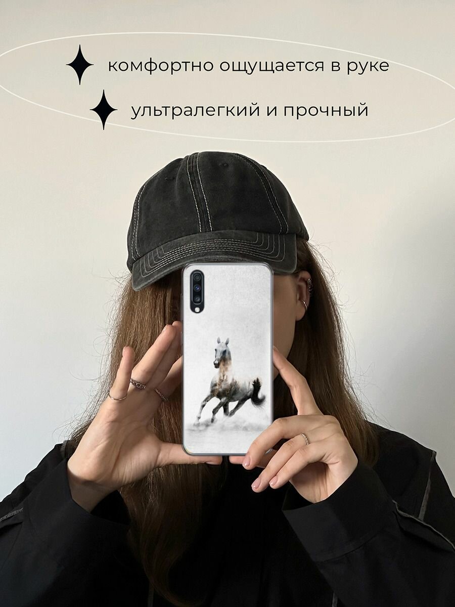 Чехол на Samsung Galaxy A70 / Самсунг Галакси А70 с принтом "Лошадь лес" — фото 1