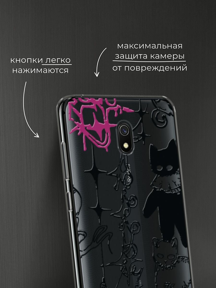 Чехол на Xiaomi Redmi 8A / Сяоми Редми 8А с принтом "Готические котики" — фото 1