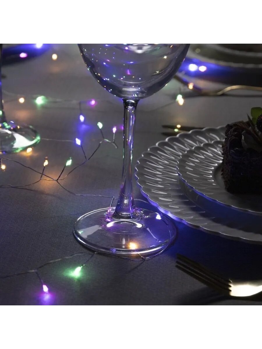 Эффектная серебристая гирлянда с LED-ми, 5 м