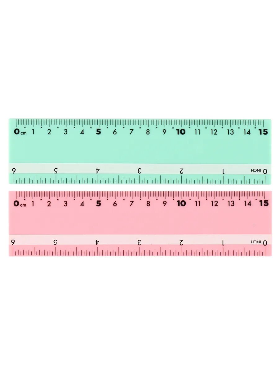 Линейка 15 см пластиковая 1 шт.