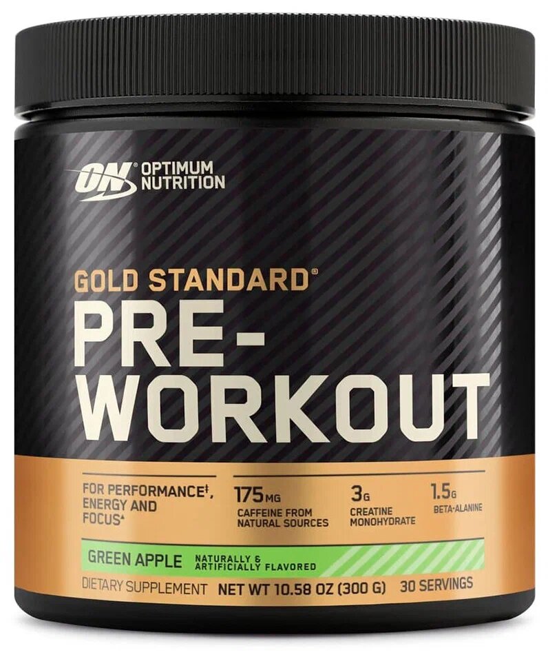 Предтренировочный комплекс Optimum Nutrition Gold Standard Pre-Workout (300г) зеленое яблоко