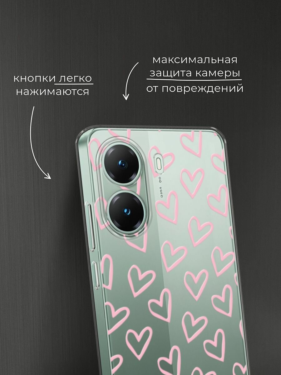 Чехол на Poco X7 Pro / Поко X7 Про с принтом "Сердца паттерн" — фото 1