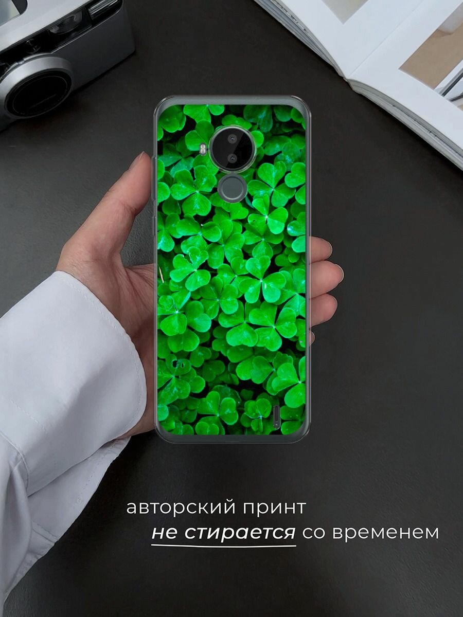 Силиконовый чехол на Nokia C30 / Нокия C30 с принтом "Клевер" — фото 1