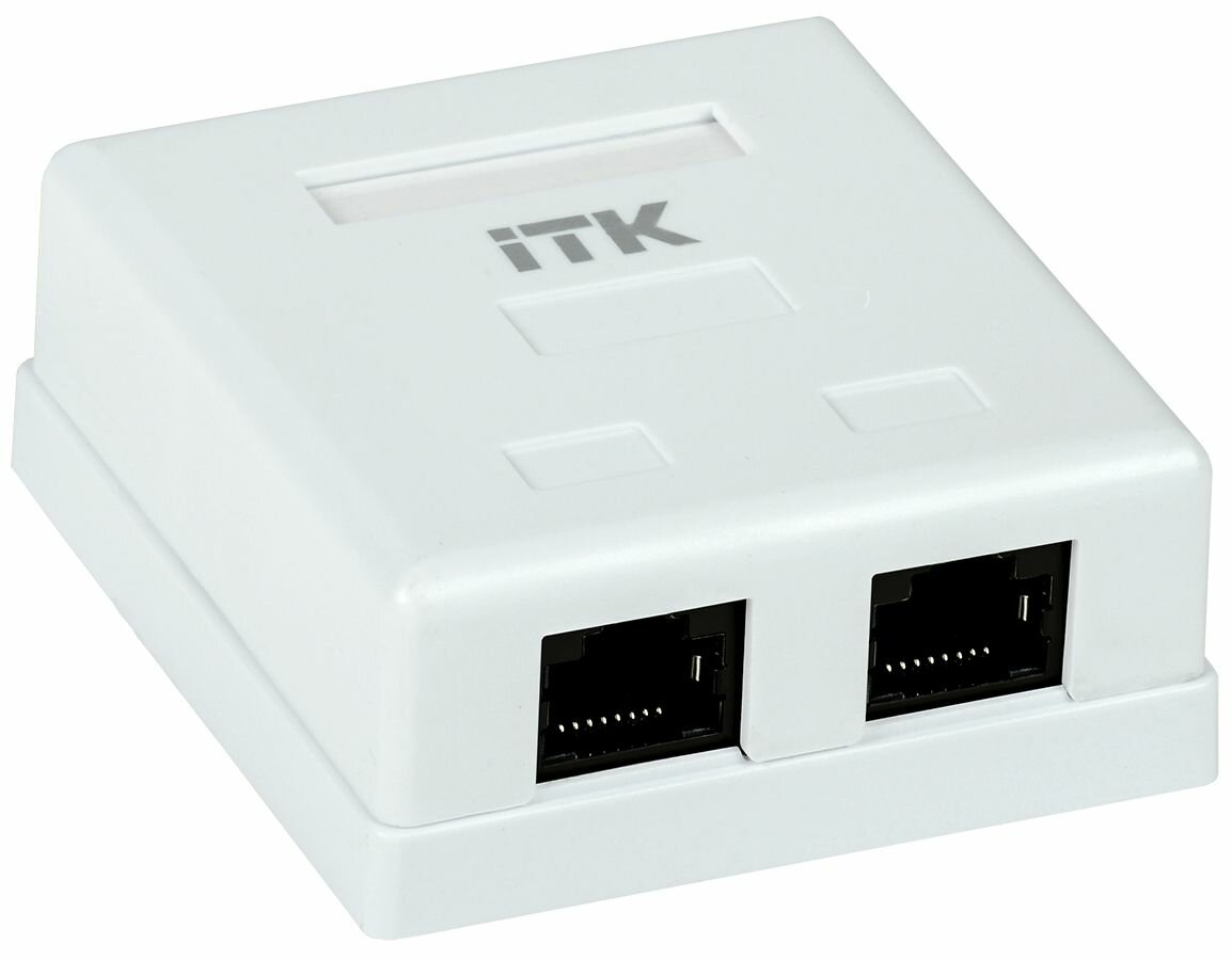 Розетка ITK информационная, настенная, категория 5Е, 2 порта