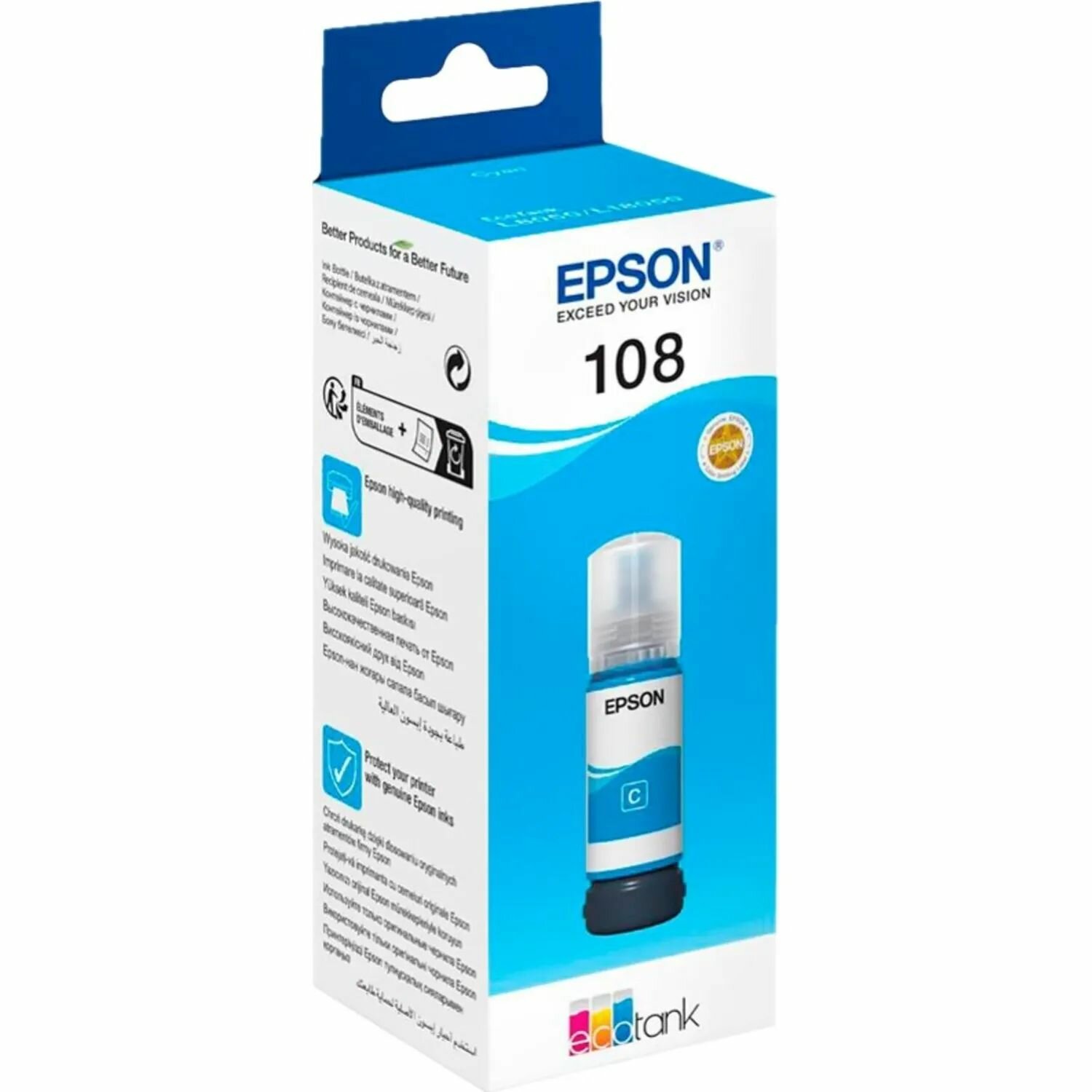 Чернила Epson 108 EcoTank Ink для L8050, L18050, Cyan 70 ml
