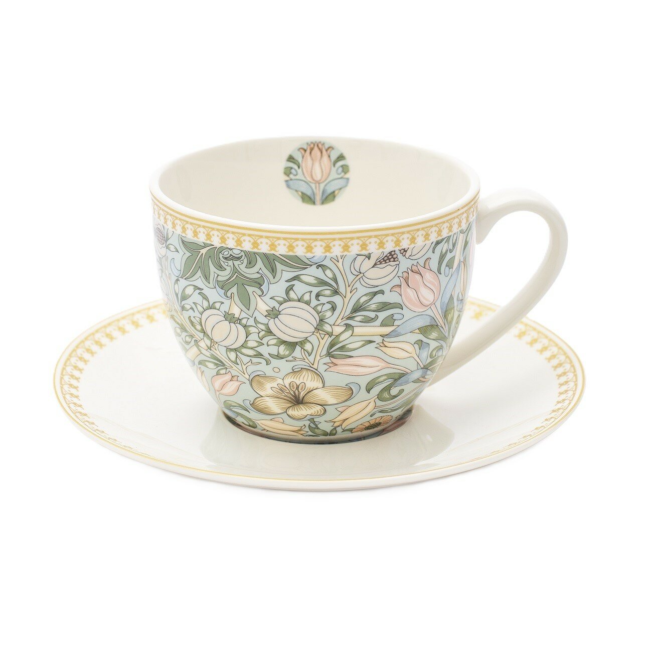 Пара чайная Fioretta Flowers, фарфор 260 мл, сервировка чая на двоих, набор для чаепития