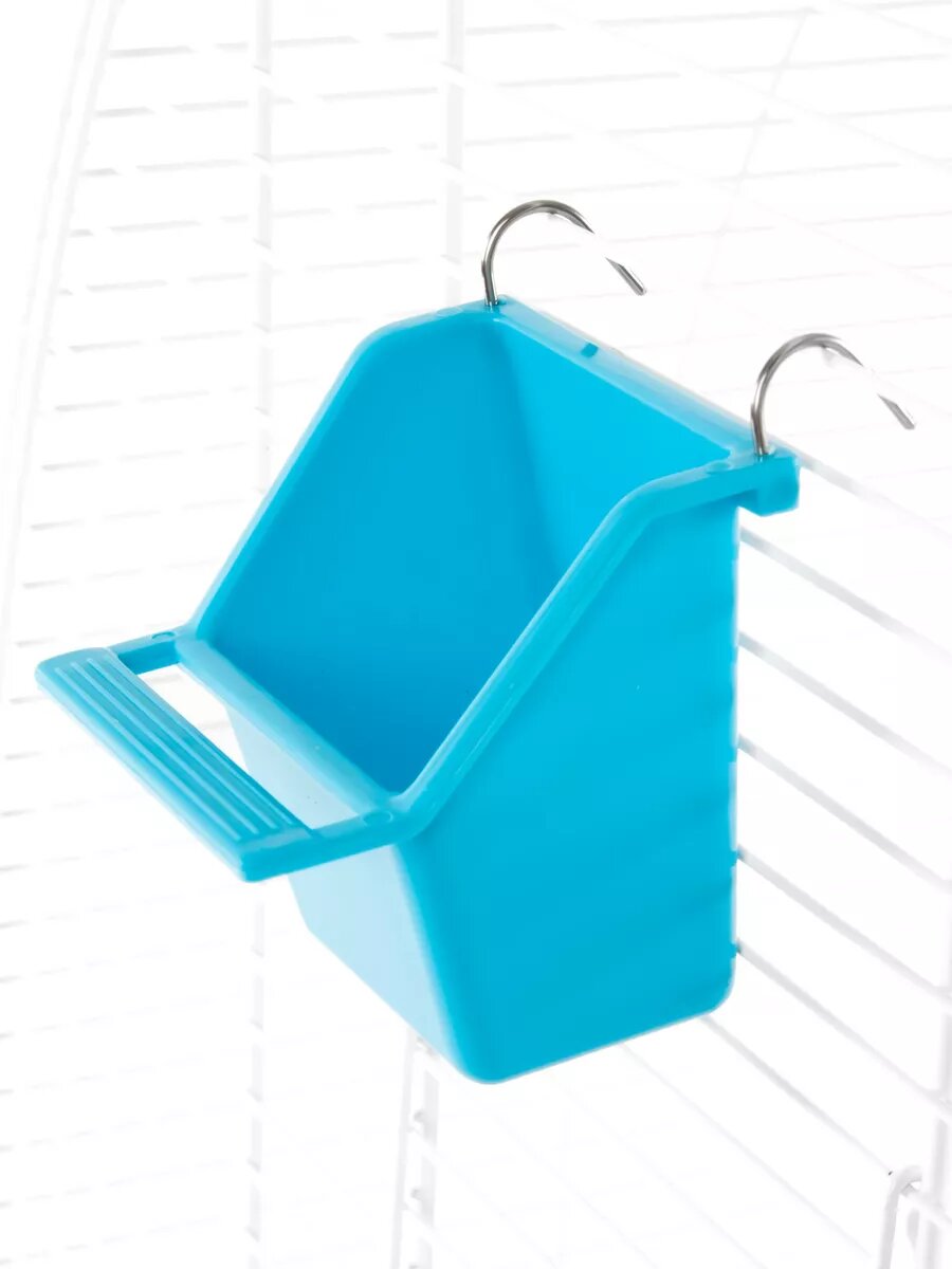 Кормушка для птиц внутренняя голубая 7х7х7см