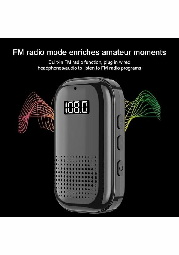 Беспроводной адаптер Bluetooth 5.4: карта памяти TF, встроенный динамик для наушников, автомобильное/домашнее стерео FM-радио