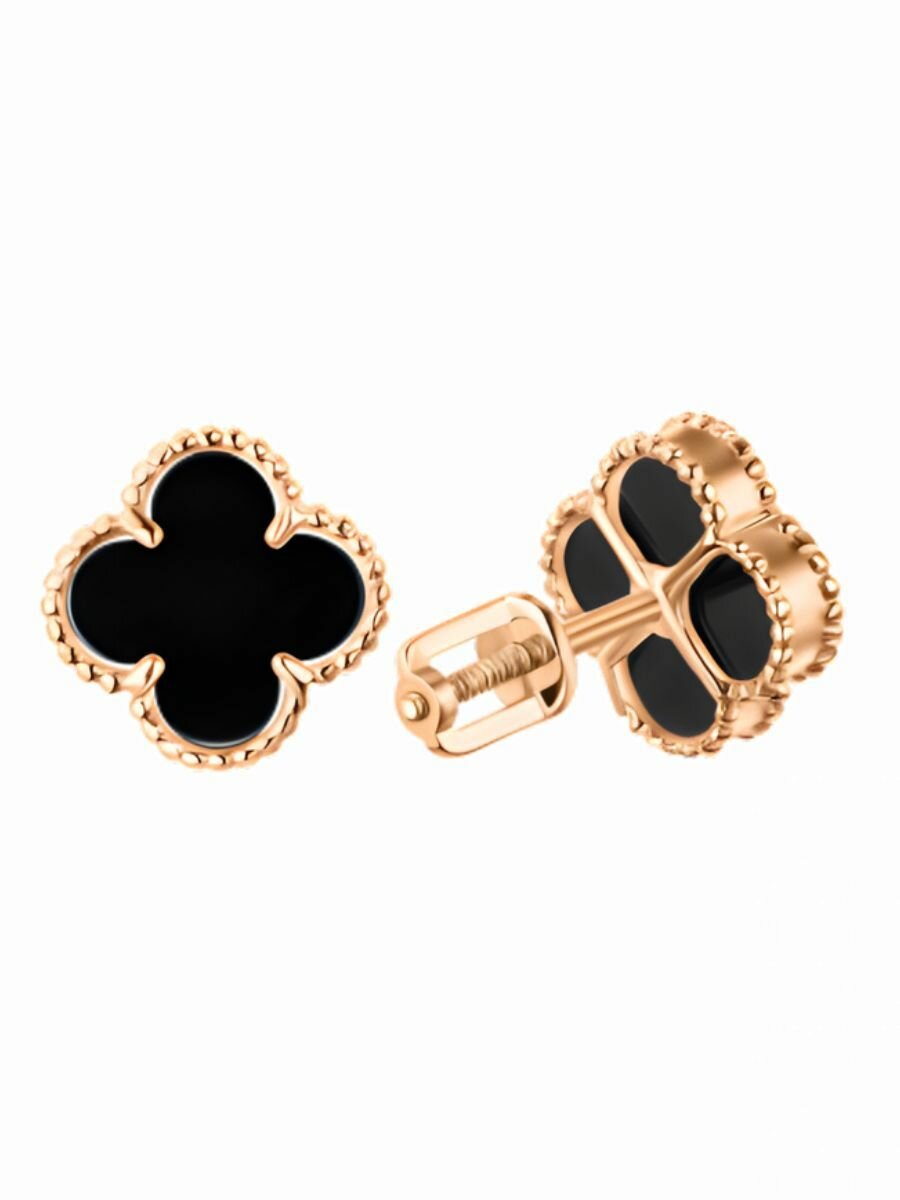 Серьги пусеты, красное золото, 585 проба