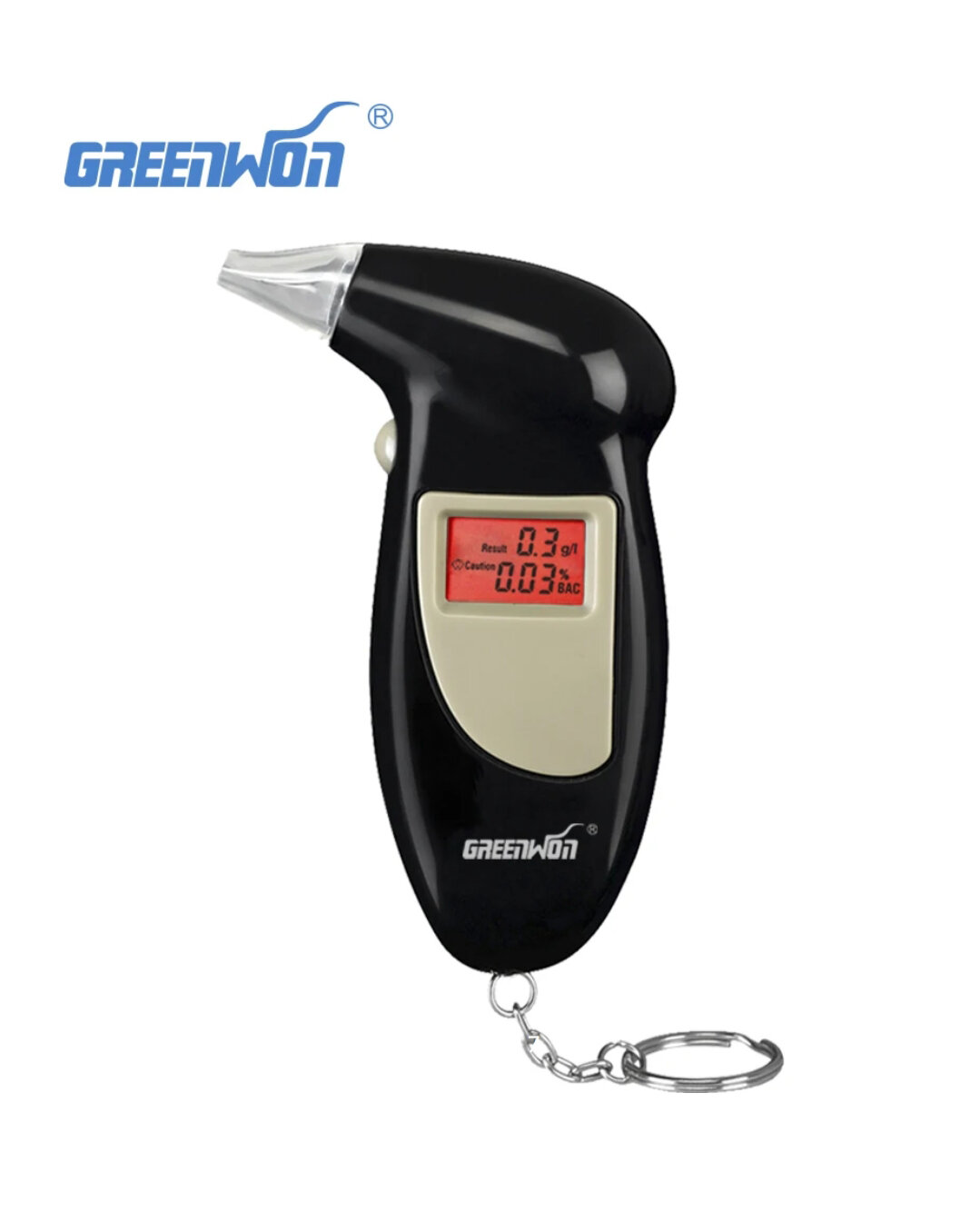 Цифровой Алкотестер Greenwon, с подсветкой, черный
