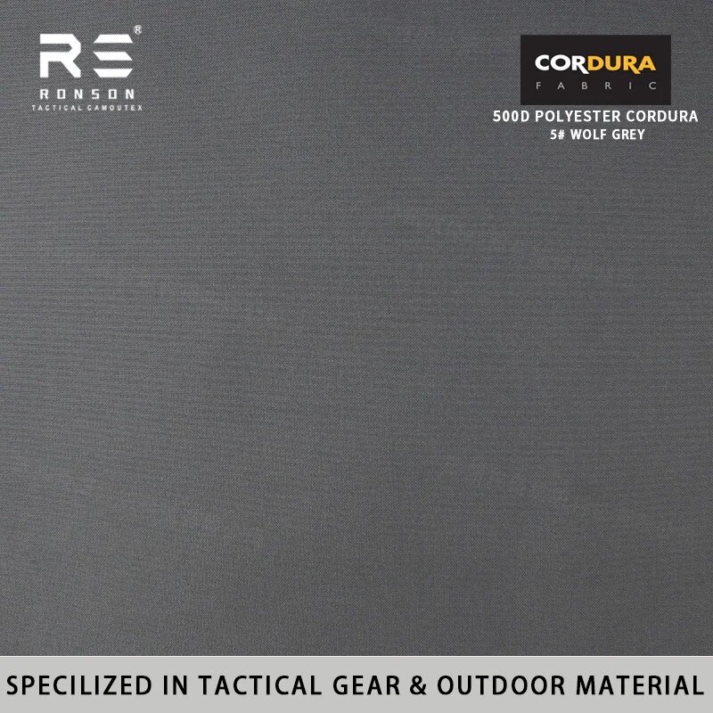 WG Wolf Grey 500D Полиэстер Тактическая водонепроницаемая ткань Cordura Экологичная окрашенная уличная экипировка с тканью с покрытием WR PU на складе