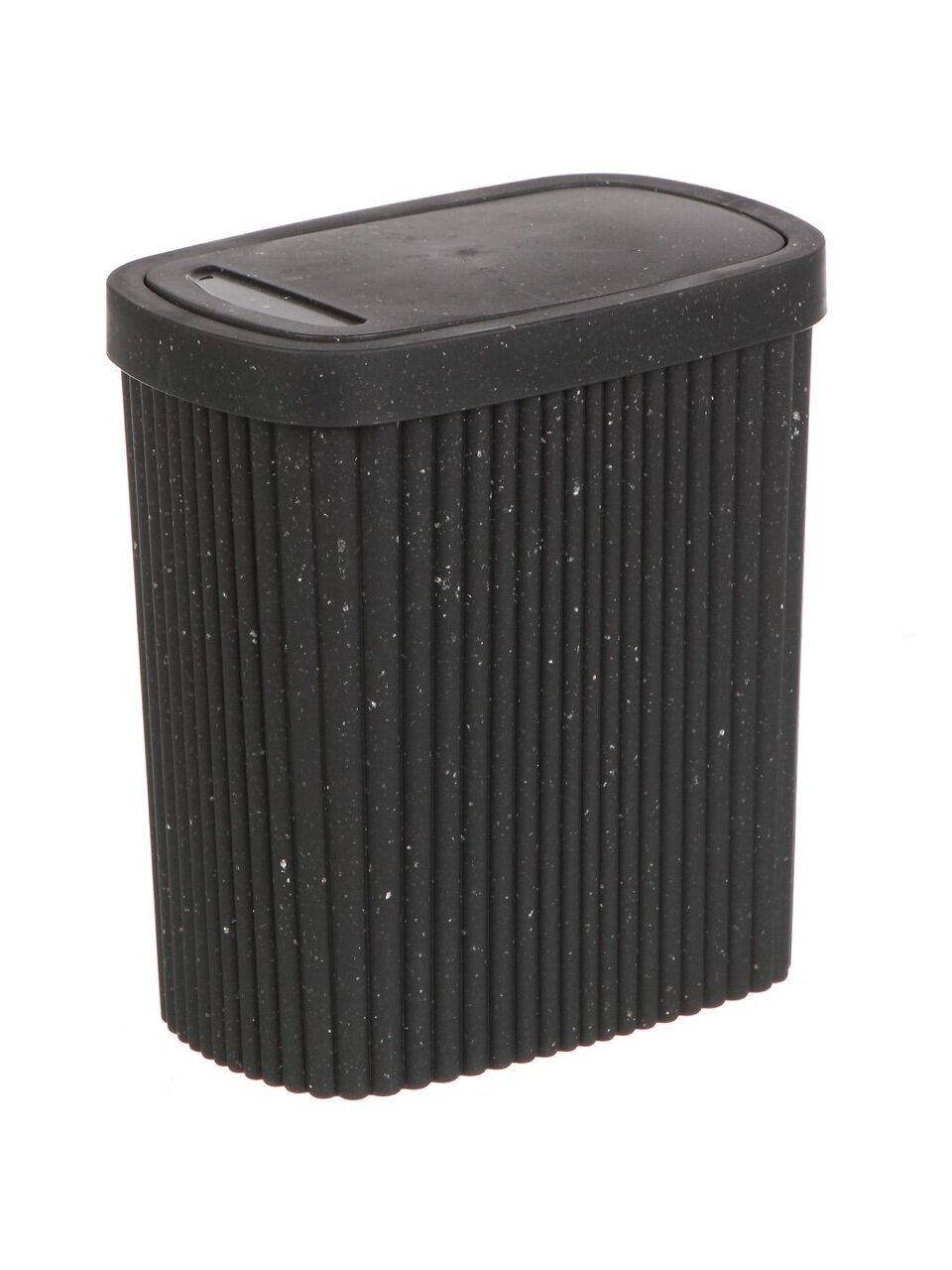 Контейнер для мусора пластик, 1.9 л, прямоугольный, черный гранит, Econova, Velvet, 435204450