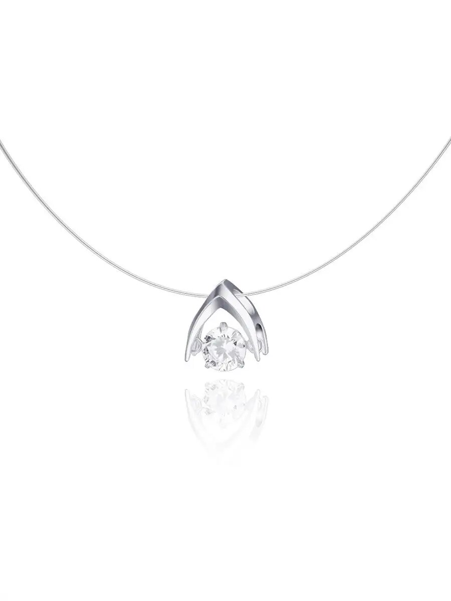 Колье, серебро, 925 проба, родирование, фианит