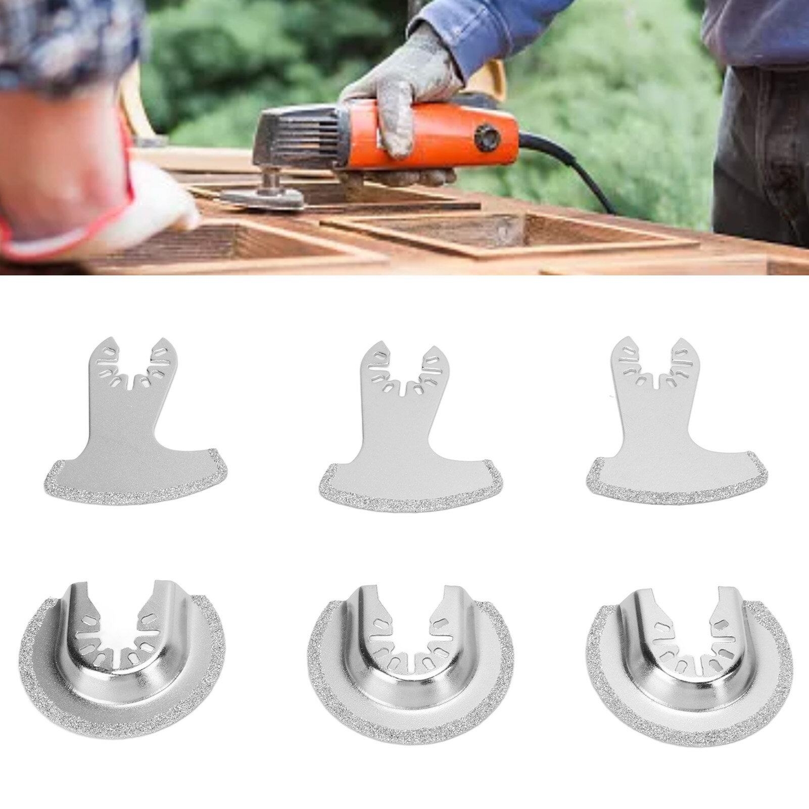 6 шт. алмазные сегменты осциллирующие лезвия деревообрабатывающий карбид многофункциональный набор пильных полотен