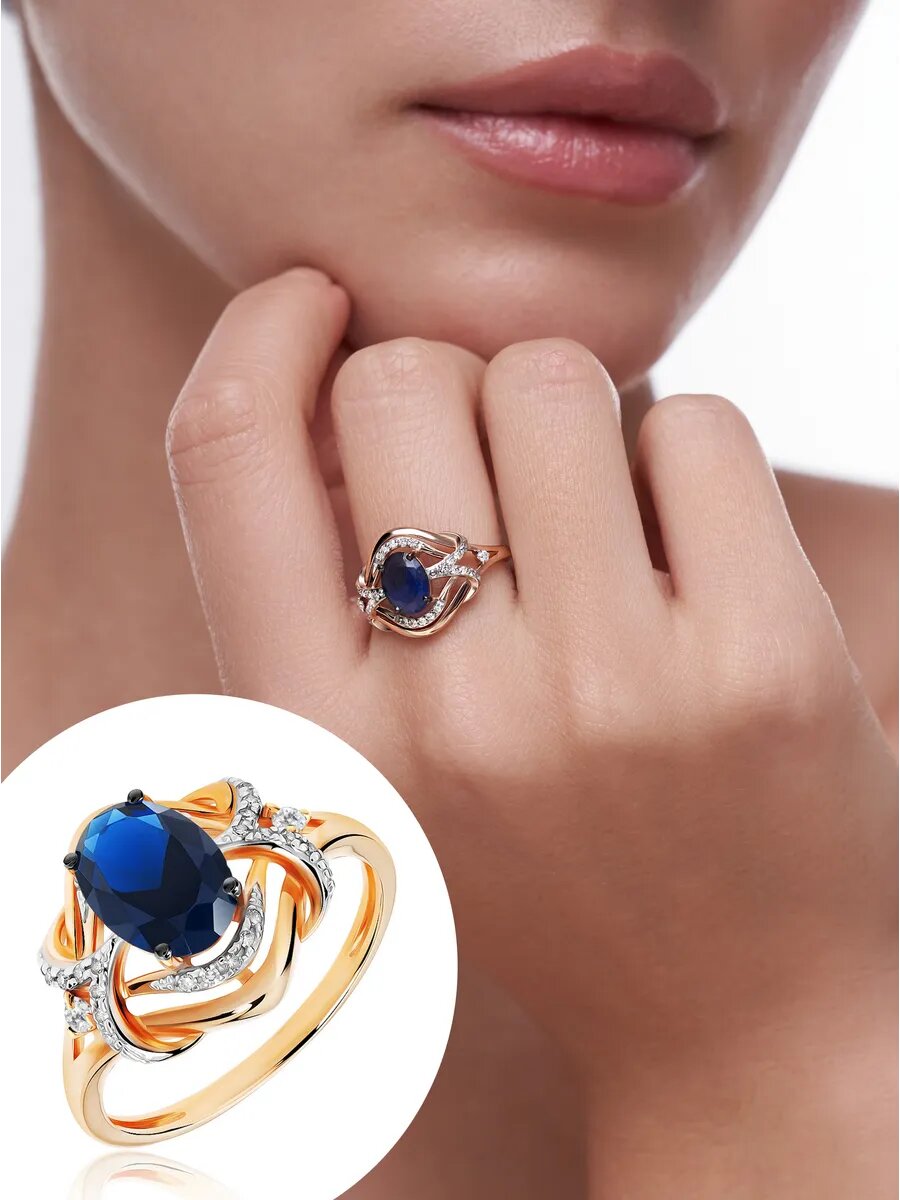 Кольцо тонкое, серебро, 925 проба, родирование, фианит