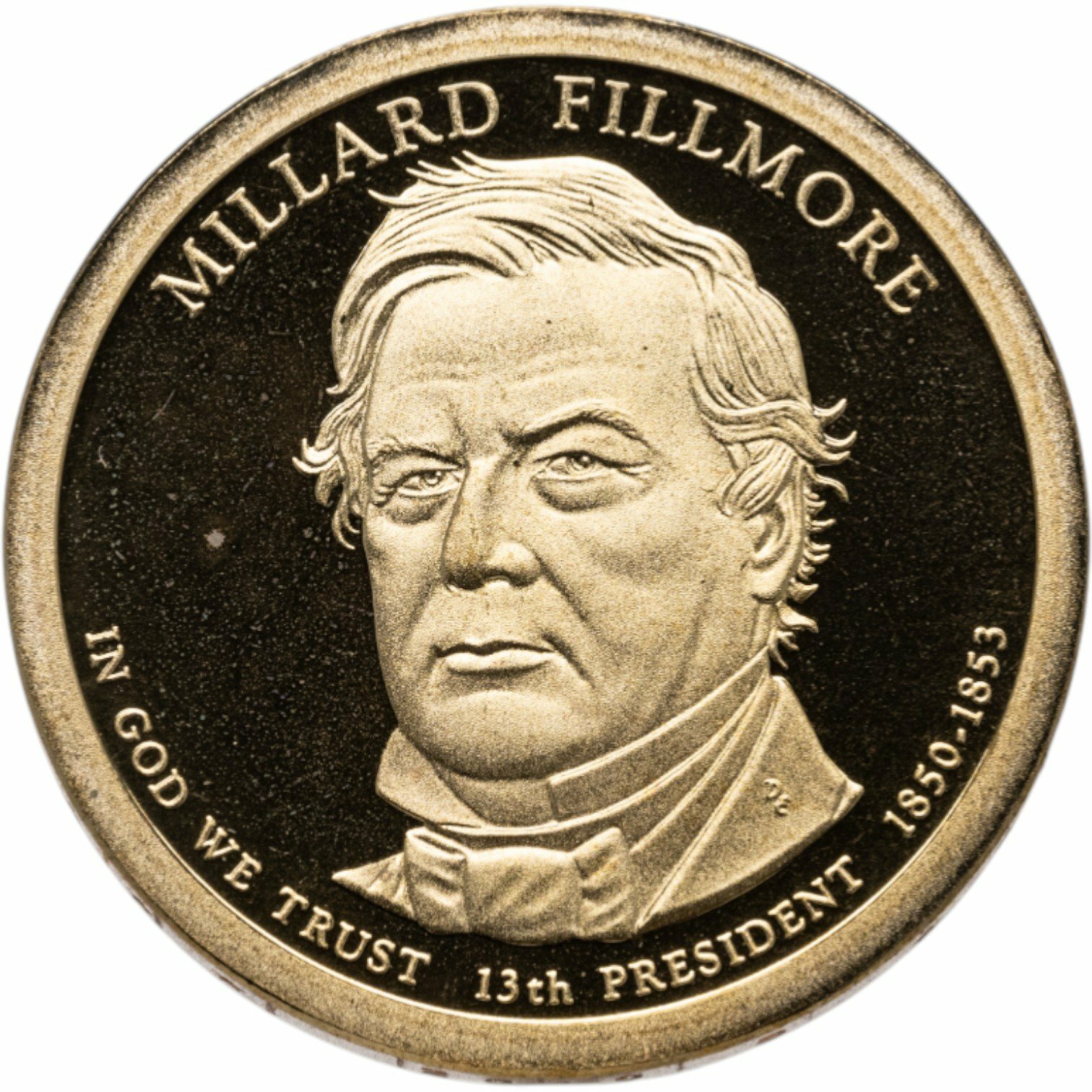 США 1 доллар dollar 2010 S Миллард Филлмор 13-й президент США, знак монетного двора "S"Сан-Франциско, Медь, в сохранности Proof