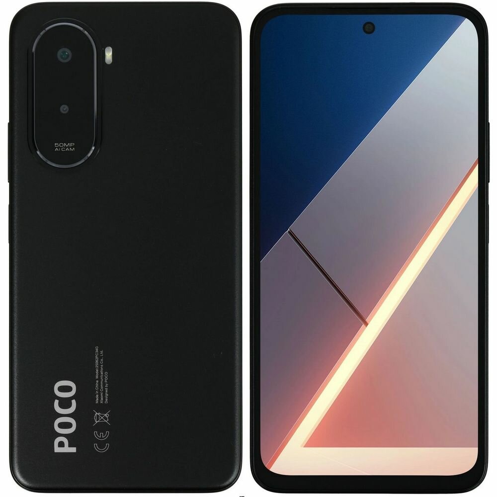 Смартфон Смартфон POCO M7 6+128Gb чёрный (MZB0L4ERU)