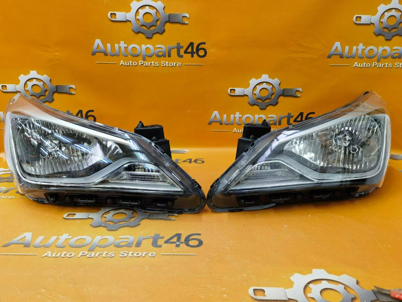 Фары хендай солярис HYUNDAI SOLARIS 14-17 рестайл комплект на две стороны