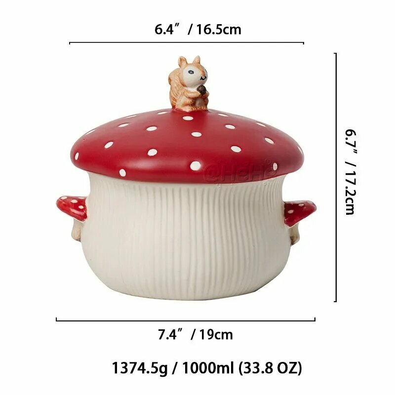 Набор тарелок 1 шт, Красный, чаша с крышкой, керамическая, 1374.5g