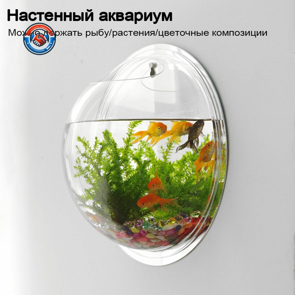 Настенный аквариум из прозрачного акрила, креативный аквариум для рыбок и растений, украшение дома и офиса, легко вешается и снимается