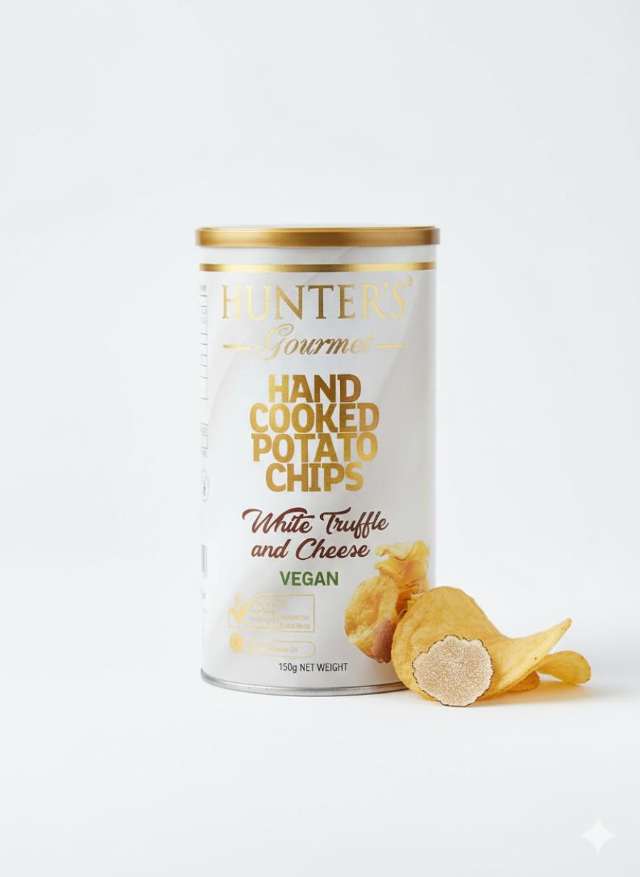 Чипсы Hunter's Gourmet, "Белый трюфель и сыр", веганские, без искусственных добавок, 150гр.