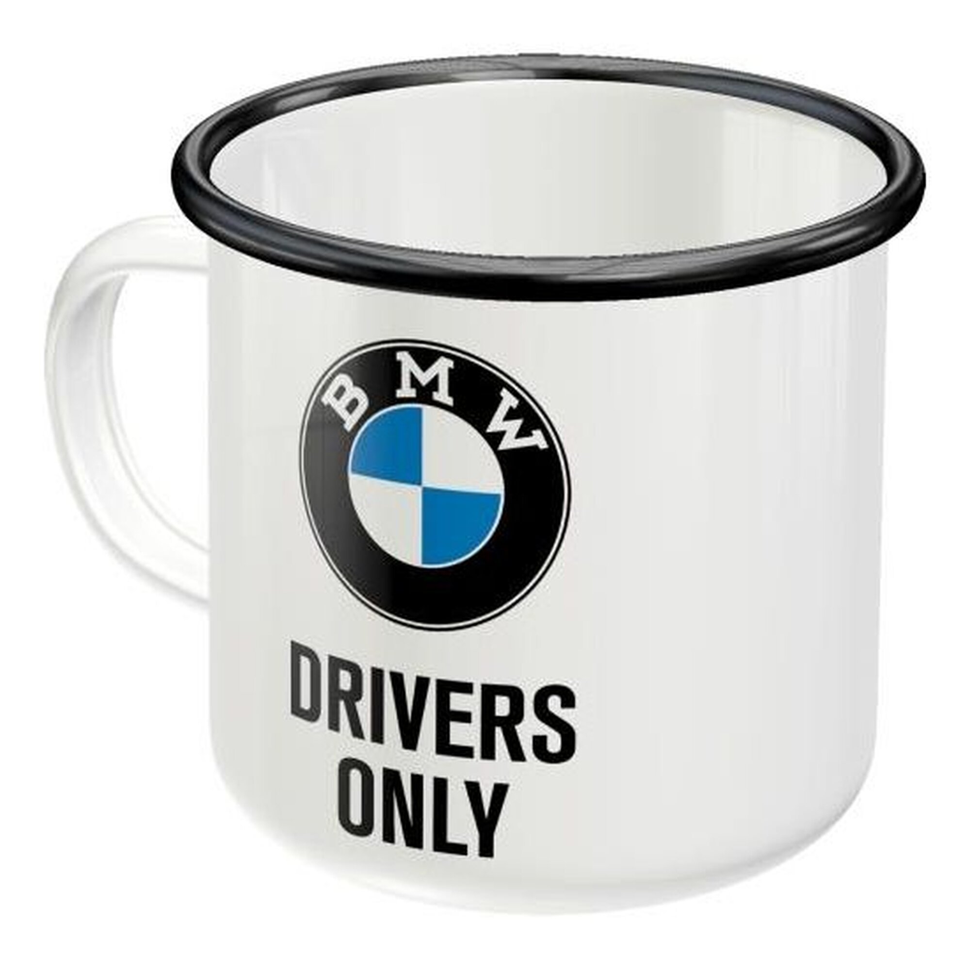 Эмалированная кружка BMW Drivers Only 360 мл -43210, цвет белый/черный