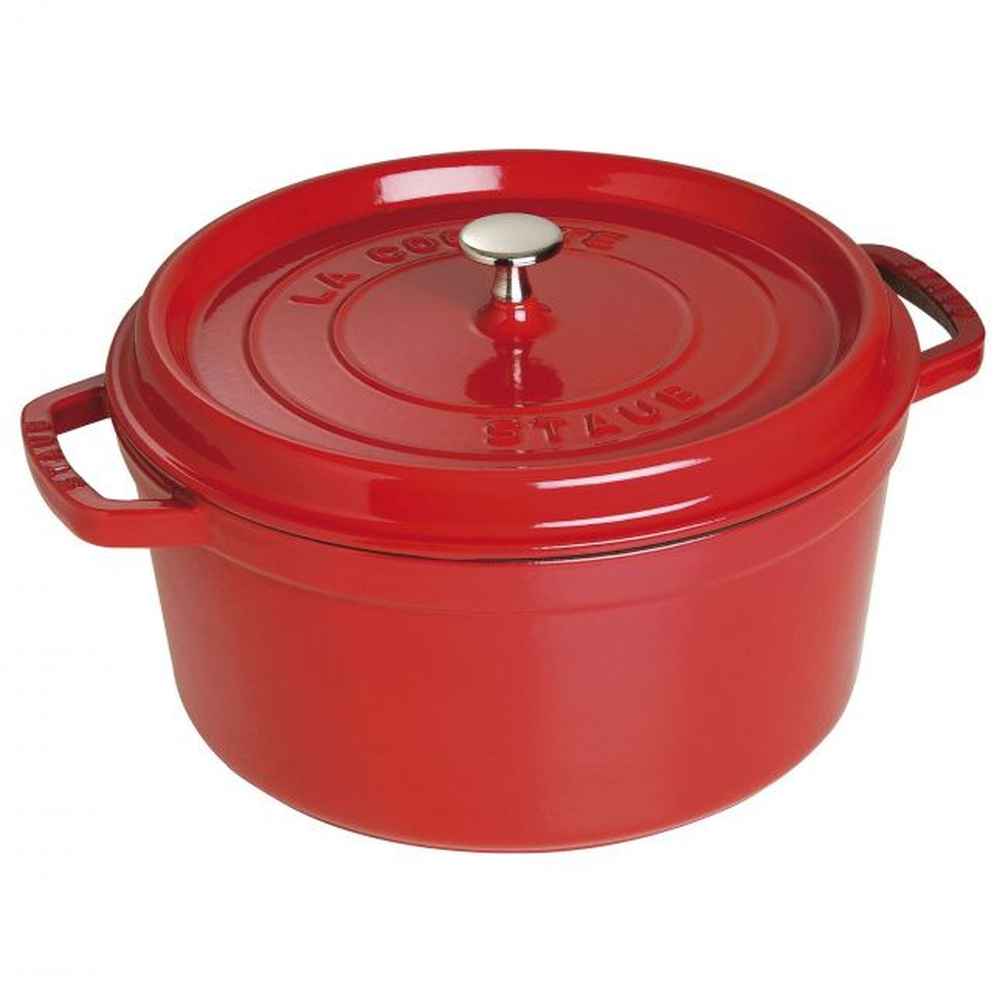 Кастрюля с крышкой STAUB Cocotte, чугунная, диаметр 30 см, цвет красный, 40509-861-0