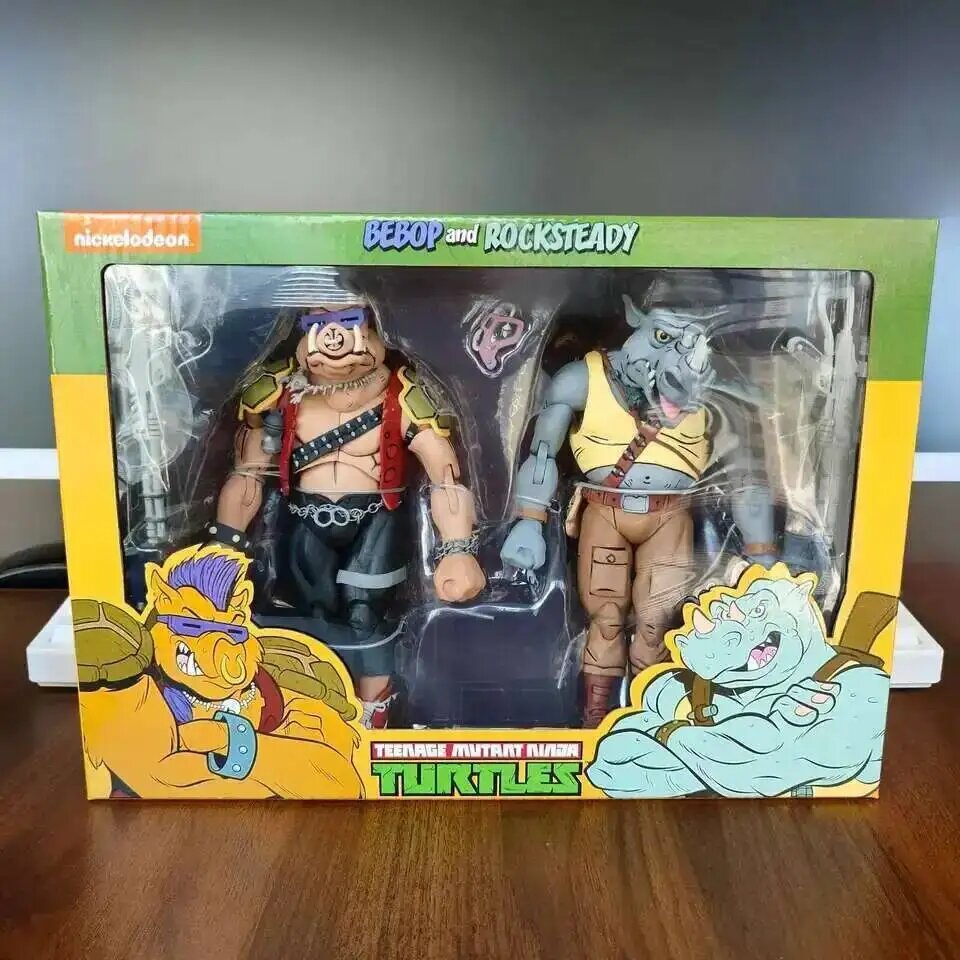 NECA TMNT Бебоп и Рокстеди с коробкой