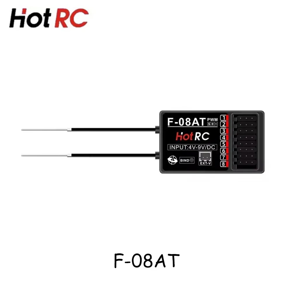 HOTRC Радиоприемник 2,4 ГГц 4-8 каналов с гироскопом F-08AT