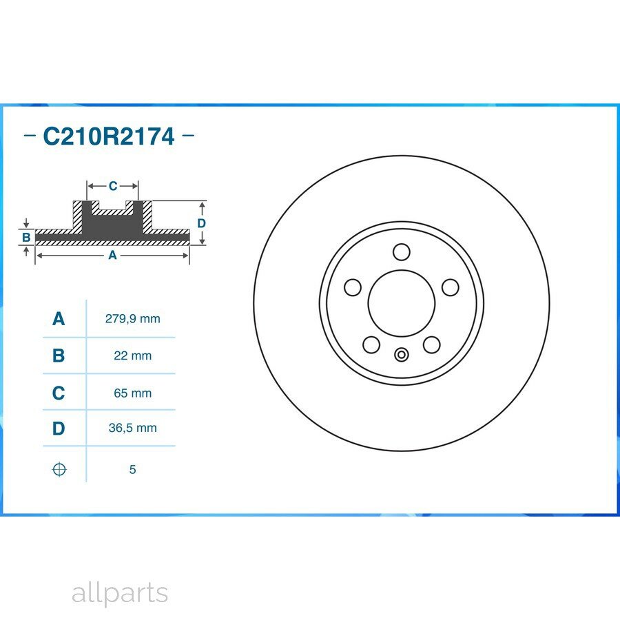 CWORKS C210R2174 Диск тормозной передний CWORKS C210R2174