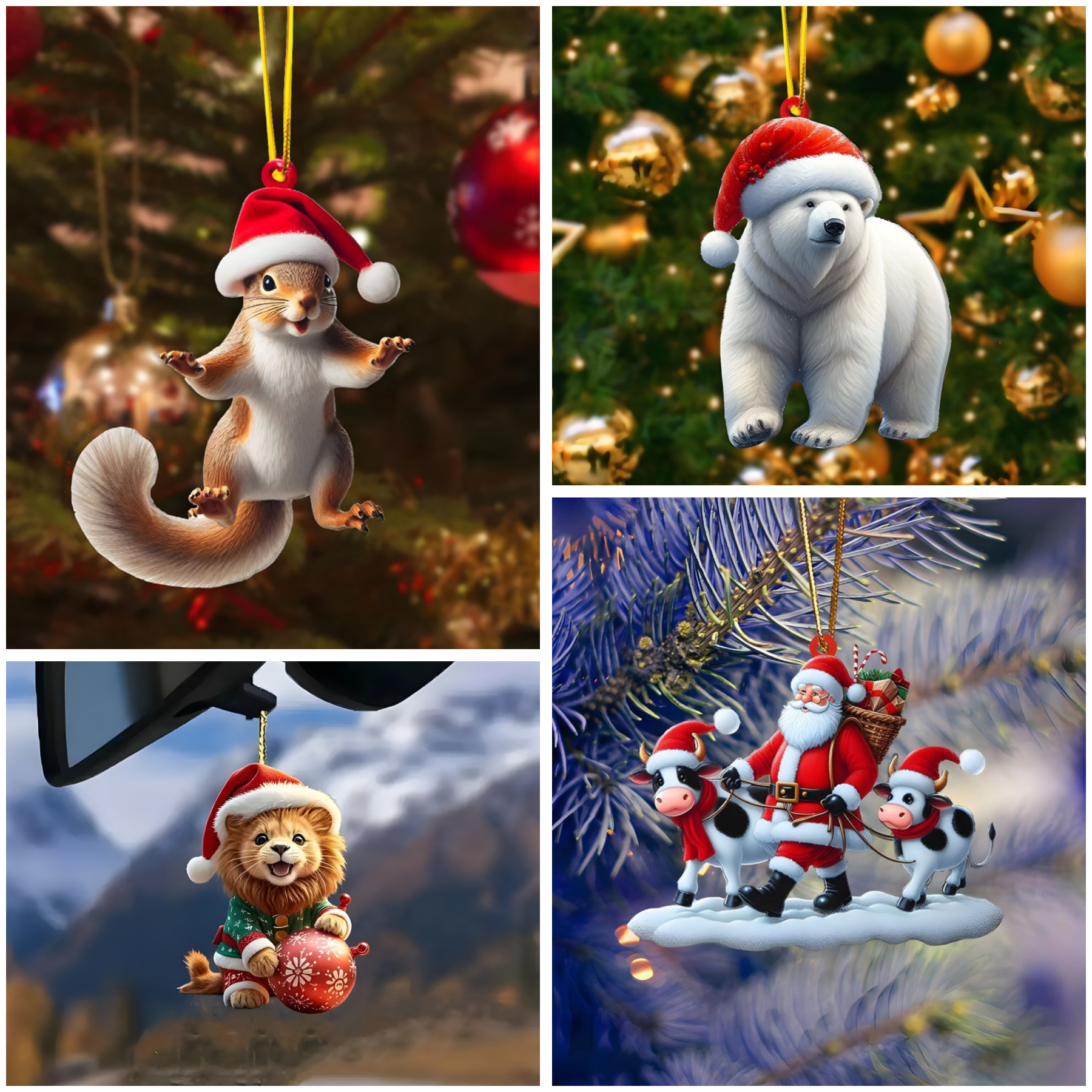Christmas Tree Toy , цвет 2， 4pcs.