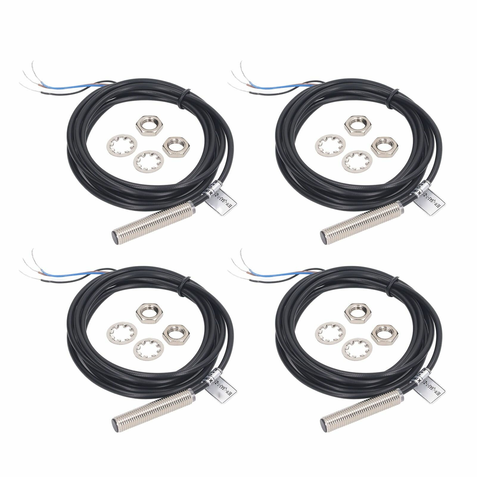 4 комплекта индуктивного бесконтактного переключателя, диаметр 8 мм, выход NPN, 3-проводной, NO-контакт, датчик приближения, 6 36 В постоянного тока