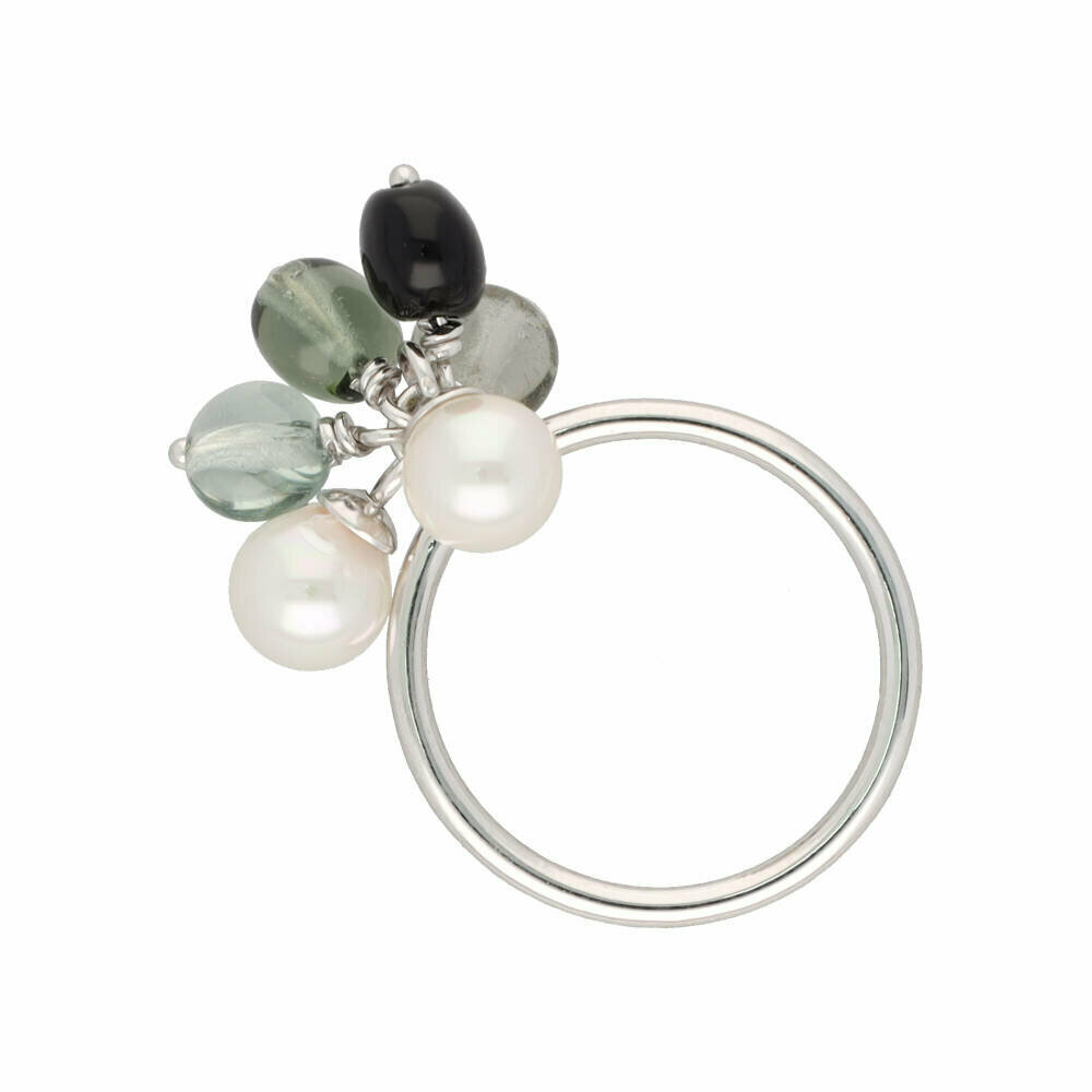 Кольцо, серебро, 925 проба, родирование, жемчуг