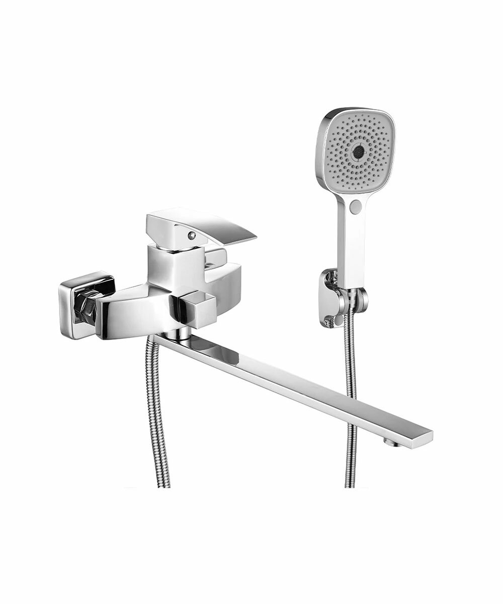 Однорычажный смеситель для ванны с длинным изливом Vieir из латуни V433541 хром