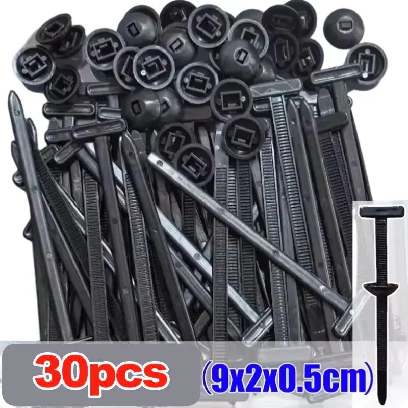 30шт нейлоновые стяжки (9x2x0.5см)