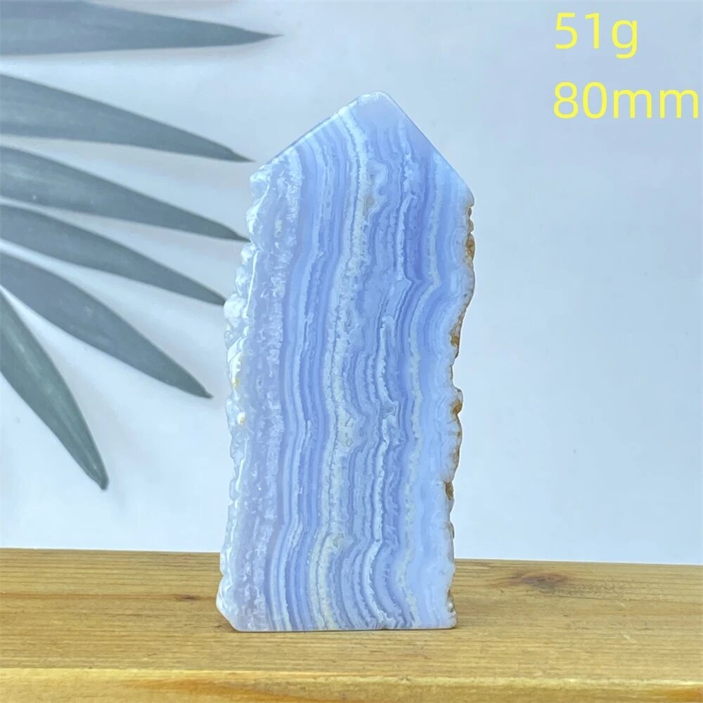 Синее кружево полосатый агат кристалльная башня Голубой, 51g