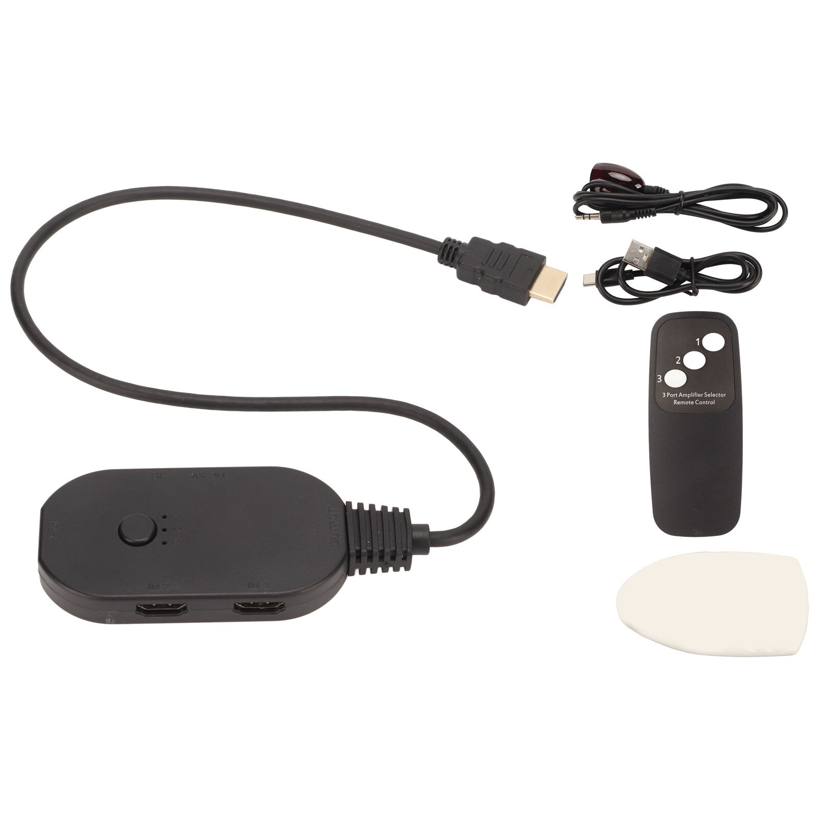 HDMI-коммутатор 3x1, 4K 60 Гц, 18 Гбит/с, с пультом ДУ