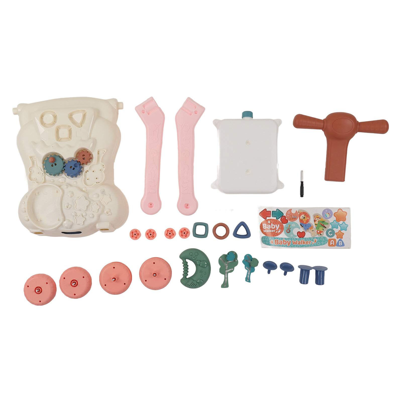 Детская развивающая игрушка-ходунки с музыкой, светом и сортером фигур, красная