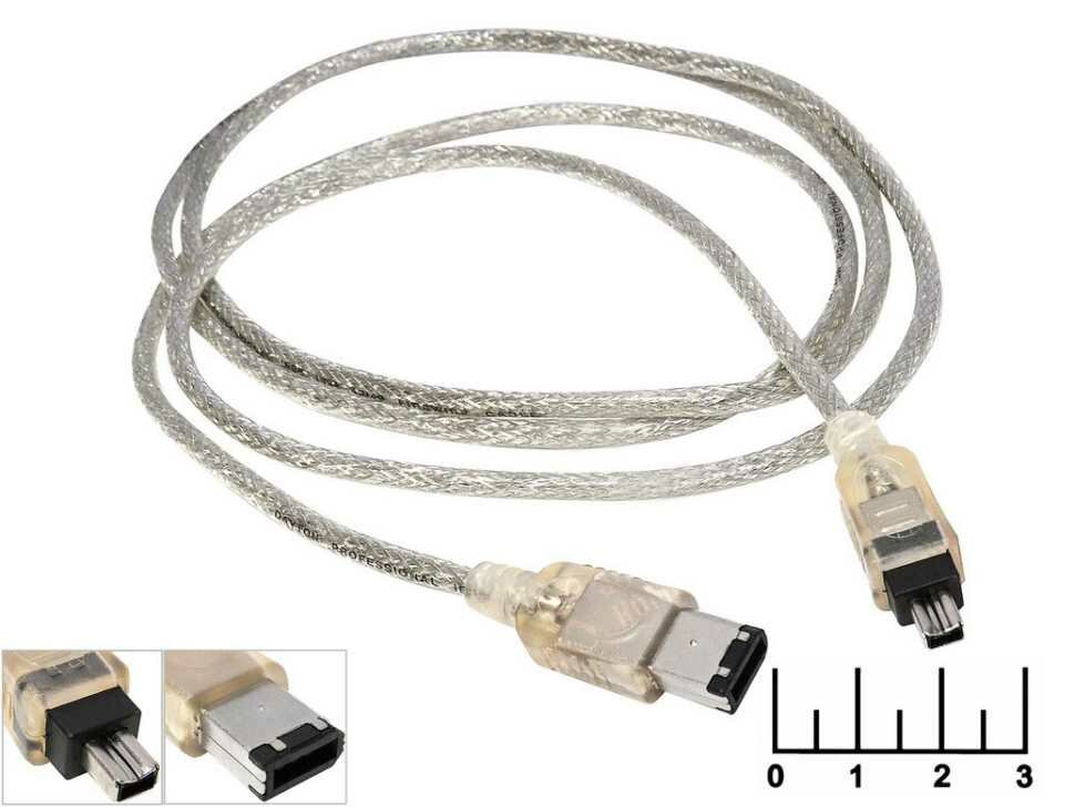 Шнур Firewire 6pin-IEEE1394 4pin 1.5м silicon Dayton