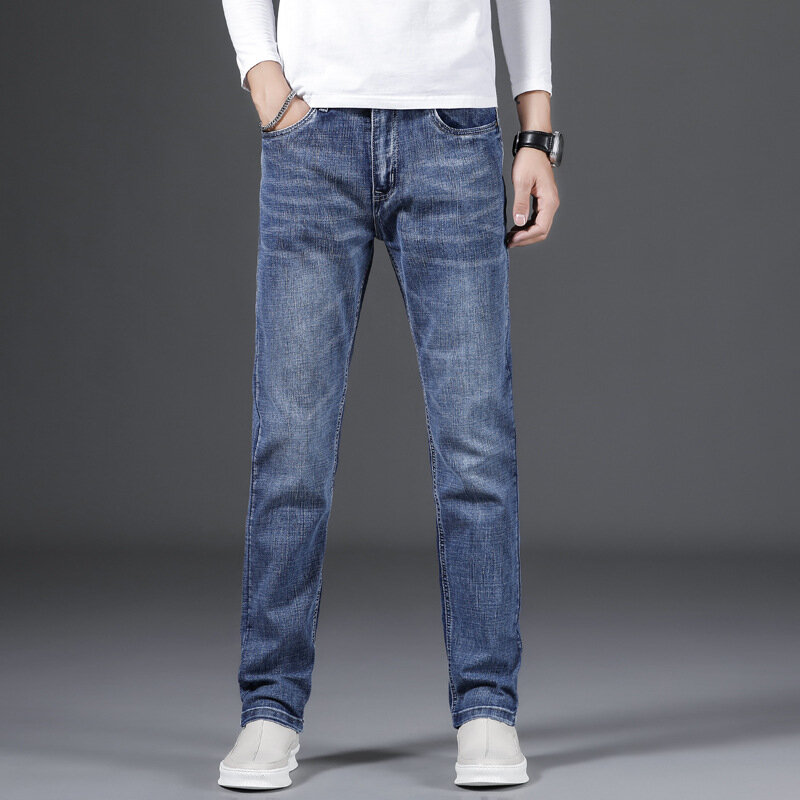 Мужские джинсы Чистый цвет / прямые B1, LI Mall талии_38