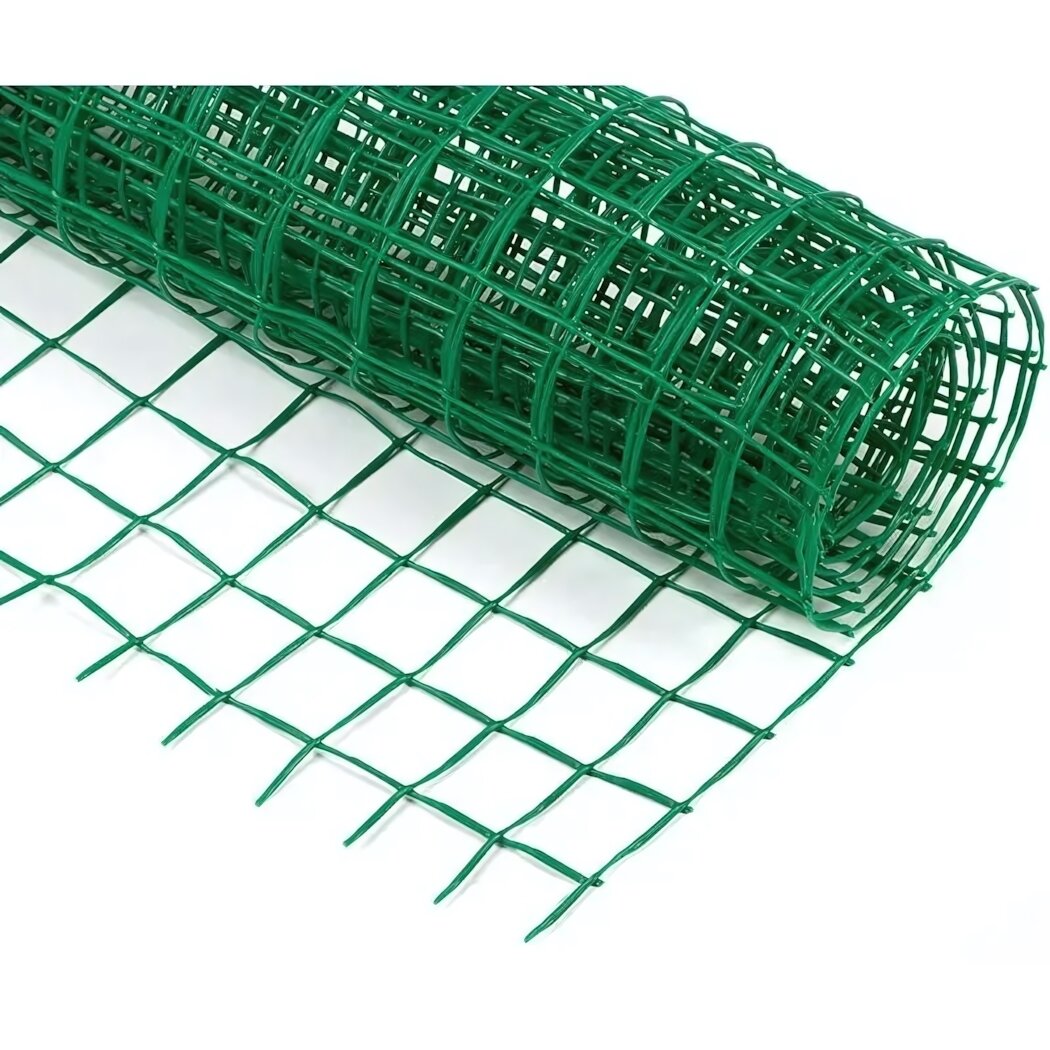 Садовая решетка 50х50 мм 5 м, зеленая, пластик, прочная конструкция для ландшафта