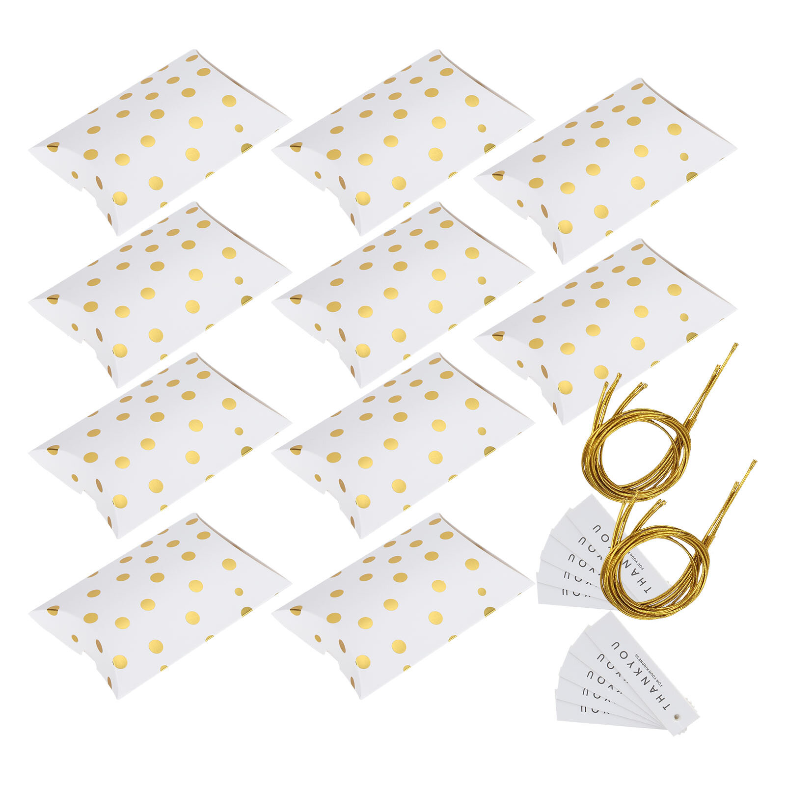 10 штук упаковочных коробок для самостоятельной сборки, бумажные контейнеры для конфет и печенья, маленькие подарочные упаковки для свадеб, дней рождения, праздников — золотые точки
