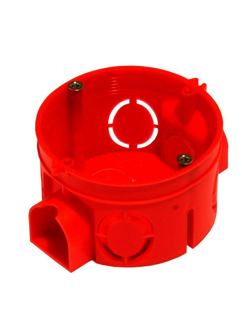 Коробка установочная HEGEL КУ1101-И, для сплошных стен, D64x40 мм, красная