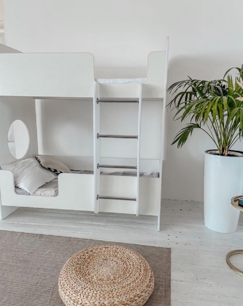 Двухъярусная кровать ЭльфОла "Классика", спальное место 180*90 см, белый