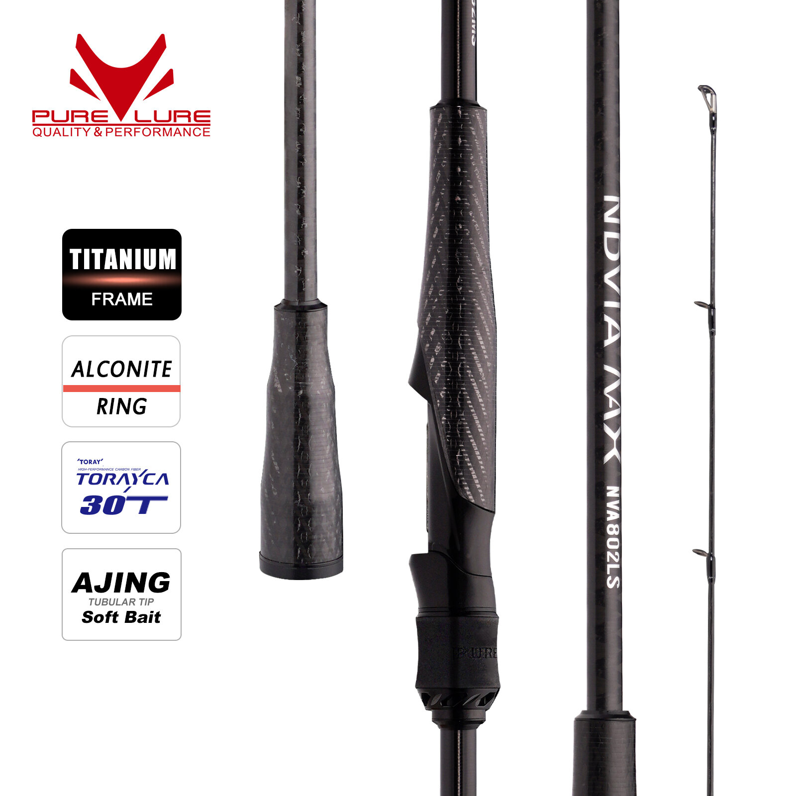 NVA MAX-862MLS Спиннинг purelure NDVIA MAX рабочая длина: 258см до 15гр