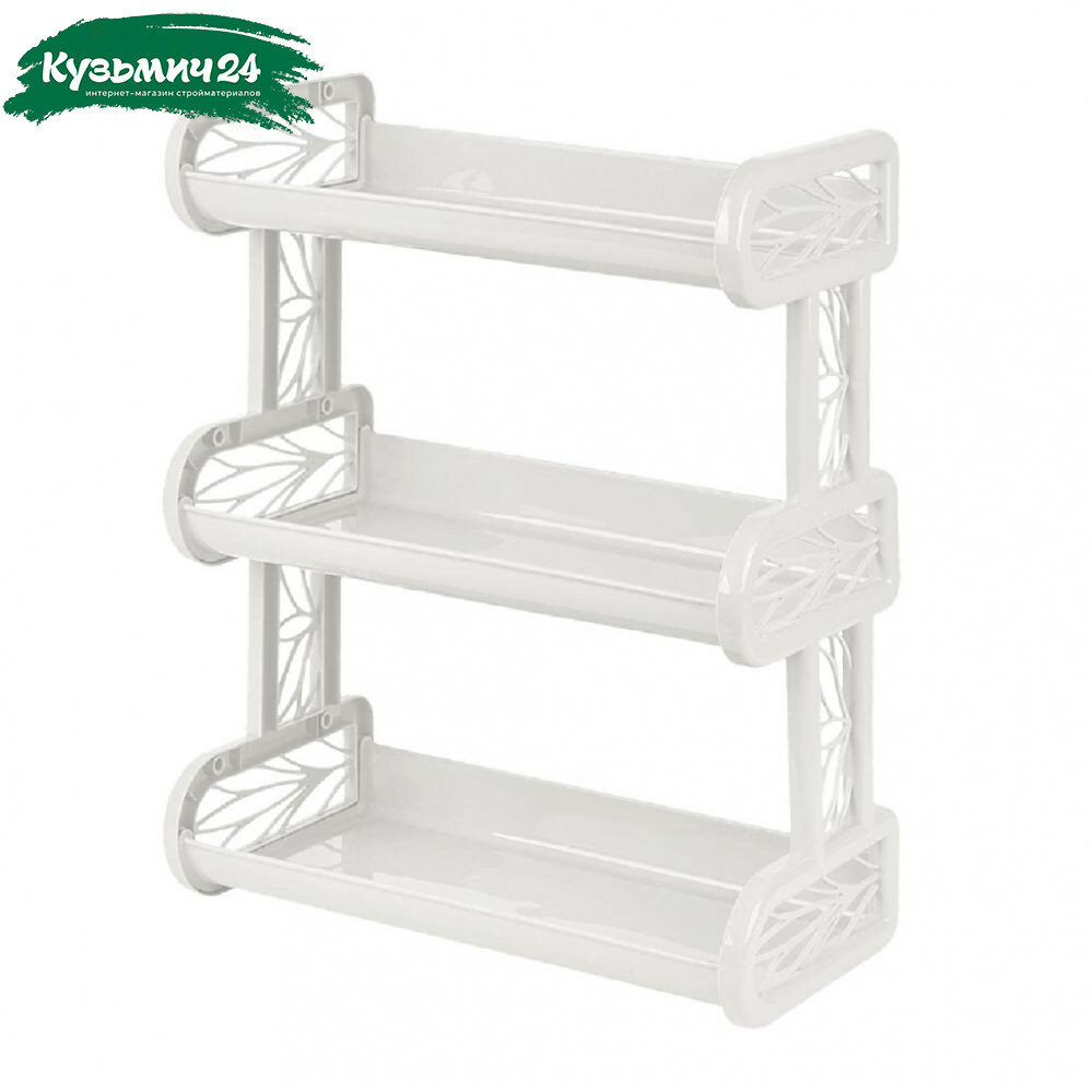 Полка в ванную Keeplex Regular 3-х ярусная 418х324х170 мм, белое облако