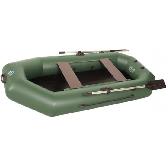 Лодка ПВХ Лоцман гребная под мотор Стандарт 260, зелёный