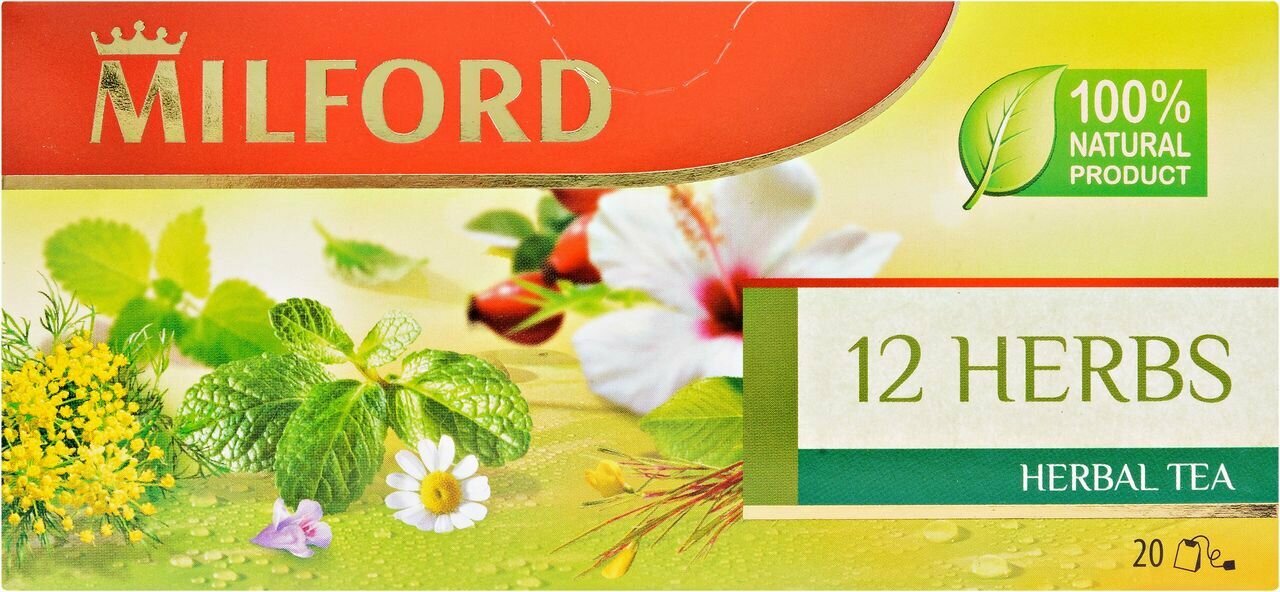 Чай травяной MILFORD 12 трав, 20пак x 10 упаковки